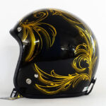 3-996 ブラックリーフシャドー イエロー | ジェットヘルメット | 72JAM ジャムテックジャパン